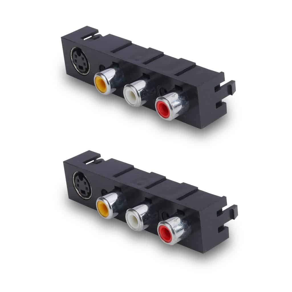 MX 3-Way RCA Female + 4-Pin Mini DIN Female Connectors (Pack of 2) - MX ...