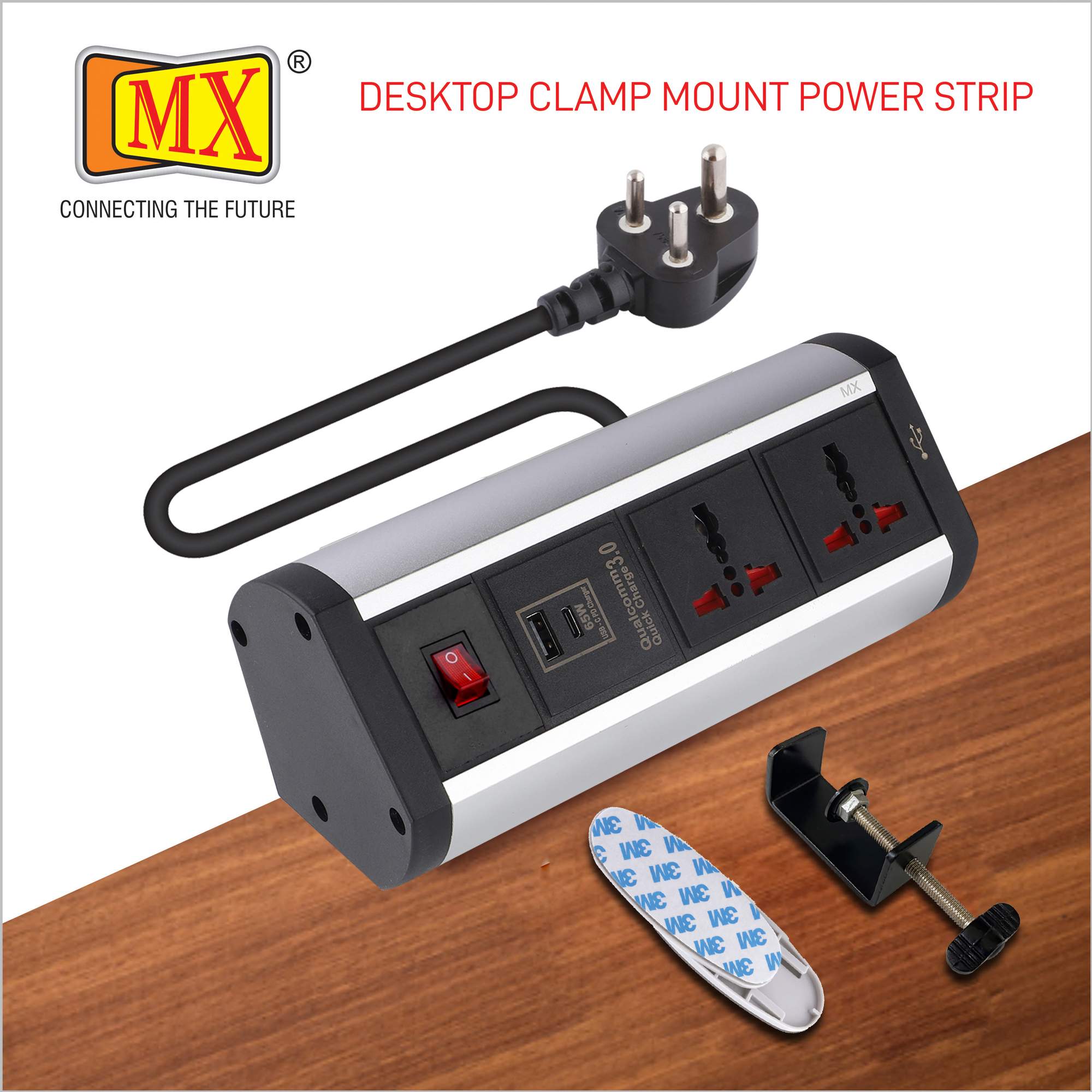 MX Flip Type cable cubby pop up box with 2 Universal Power Sockets, 2 ...