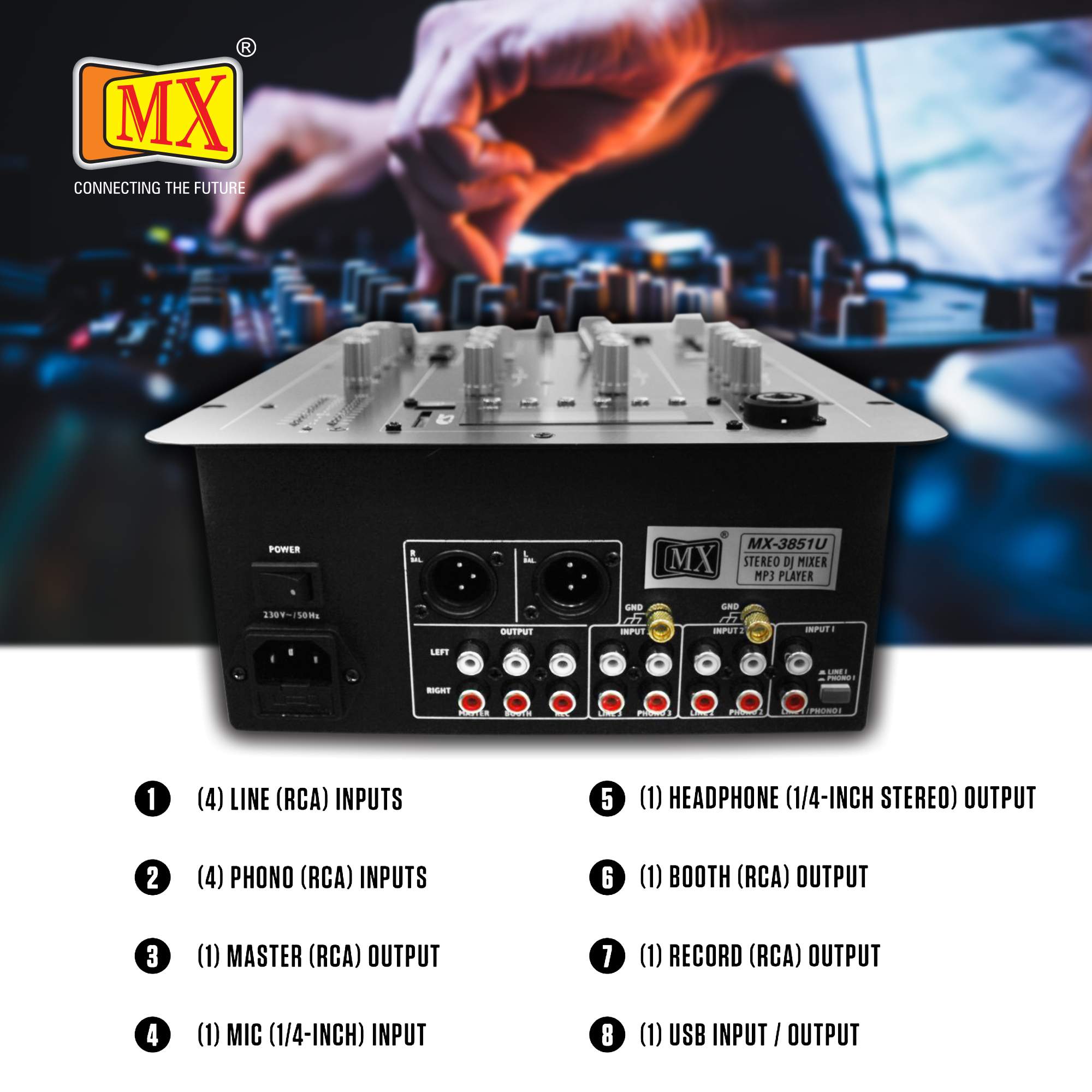 MX DJ controller Media Player with dual USB flash drives and a fully ...