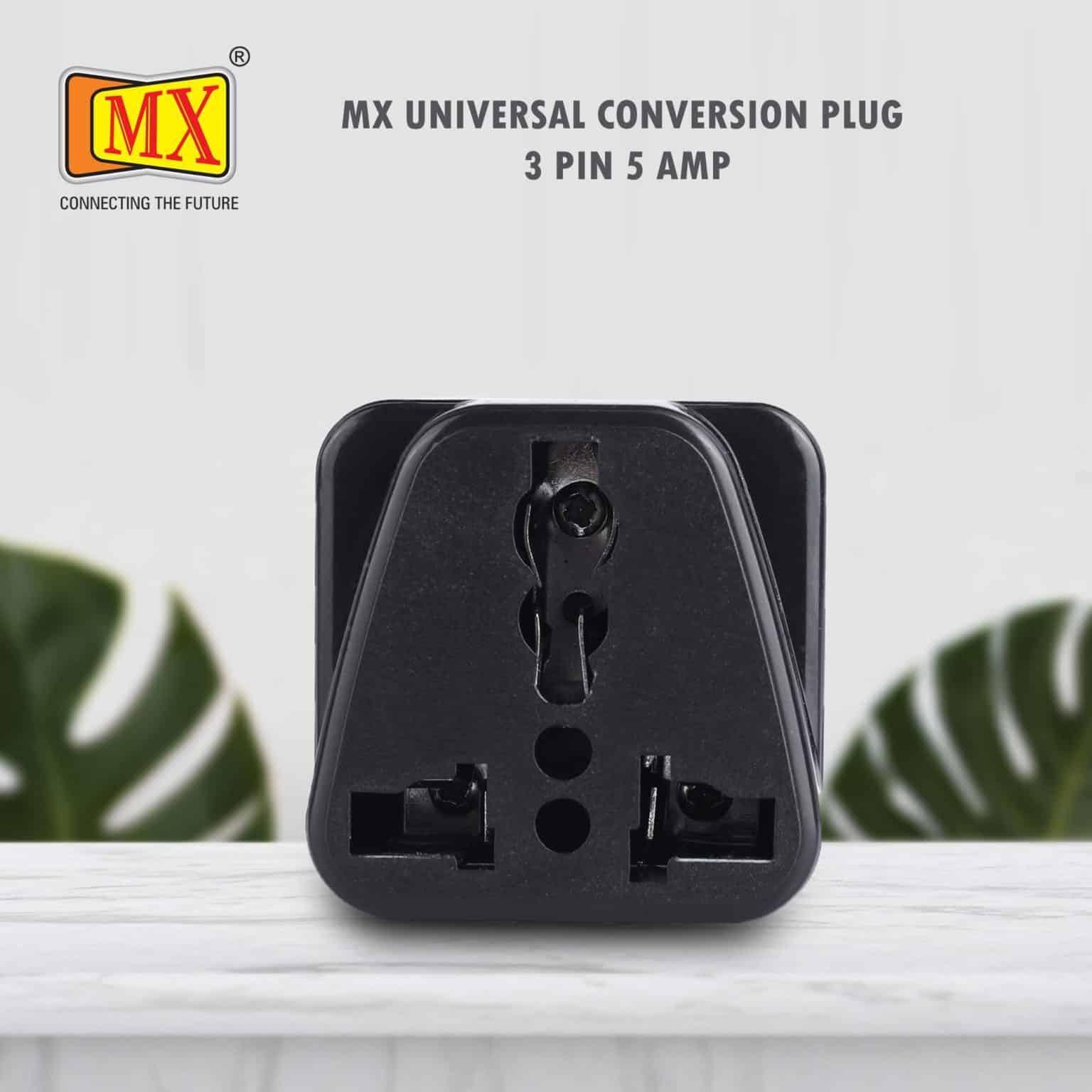 MX Universal Conversion Plug 3 Pin (5 Amp) for India & South Africa ...