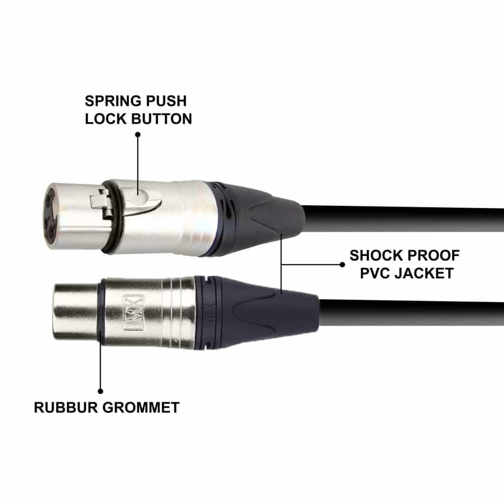 MX XLR 3-Pin Male to 3-Pin Female XLR Cable - 1.8 Meters - MX MDR ...