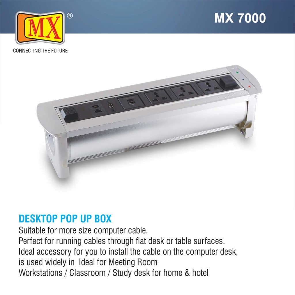 MX Motorized Pop Up Box / Cable Cubby With 3 Universal Power Socket + 2 ...