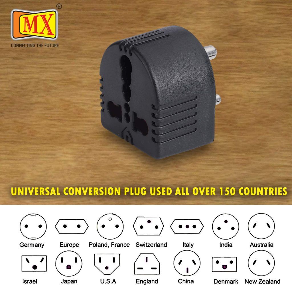 MX 3-Pin Universal Socket Plug (Converts 15 Amp to 5 Amp + 15 Amp ...