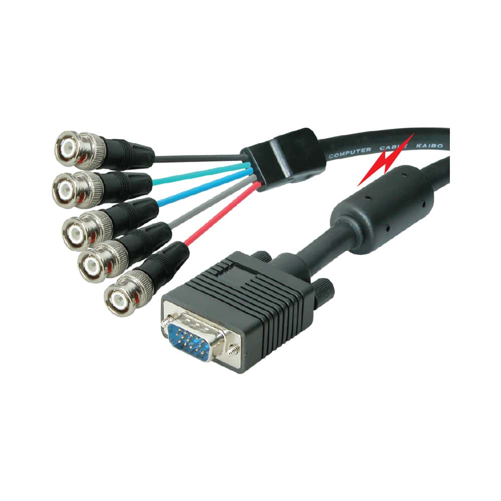 MX VGA HDDB 15P MALE TO MX 5 BNC MALE MOULDED MONITOR CABLE - MX MDR ...