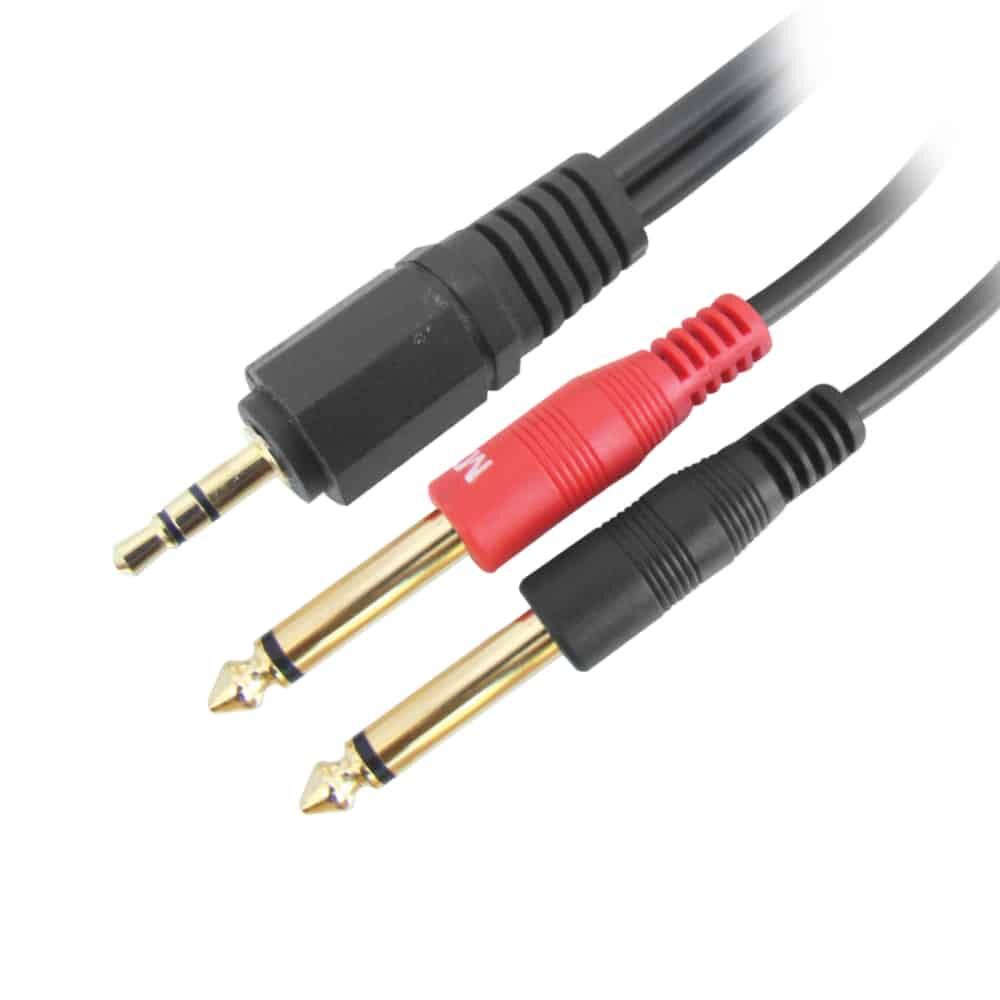 MX EP Stereo Male 3.5mm To 2 P-38 Mono Male Cord - 3 Mtr (pin Gold ...