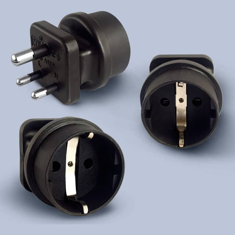 MX European (Schuko) to India Plug Adapter 5 Amp- Convert European Type ...