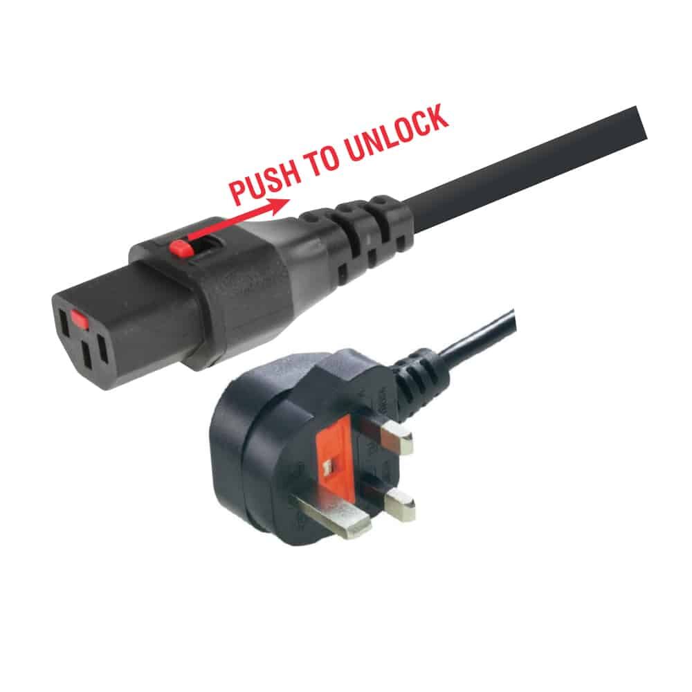 MX 3 PIN UK TYPE PLUG WITH FUSE / IEC C-13 FEMALE SERVER CORD 10 AMP 3 ...