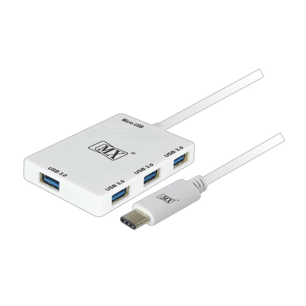 MX USB TYPE 'C' MALE TO 4 USB FEMALE PORT (3.0V) + MICRO USB FEMALE ...