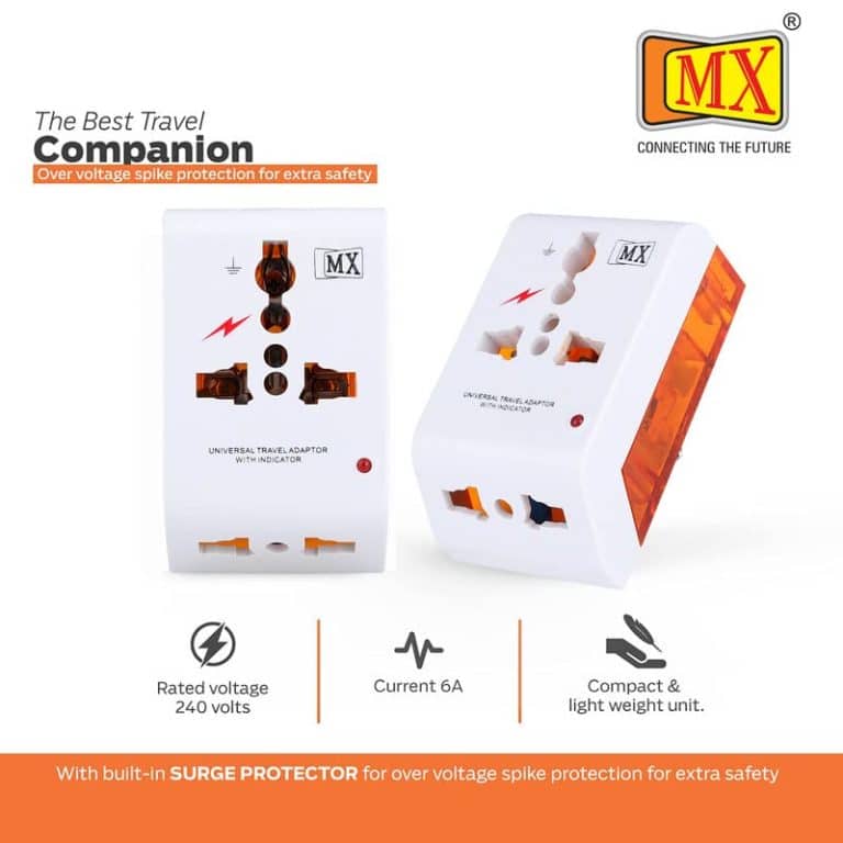 MX 3 PIN Surge Protector Traveller Universal Socket Plug (Type D ...