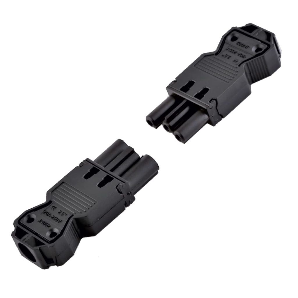 MX-GST Male + Female 3 Pole Mini Connector Cable Mount W/Strain Relief ...