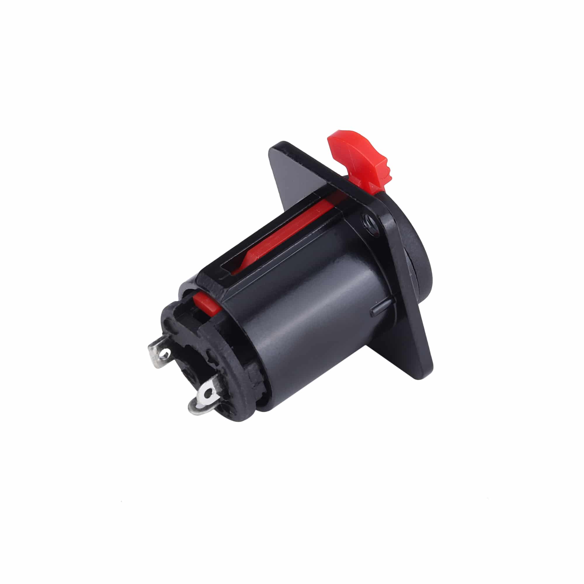 MX 6.35 mm P-38 STEREO FEMALE LOCKING TYPE PANEL MOUNTING CONNECTOR BLACK COATING - MX MDR ...