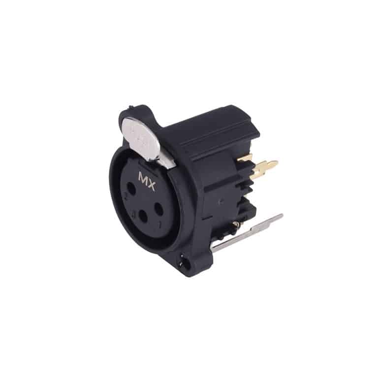 MX XLR 3 PIN MIC FEMALE CONNECTOR PANEL MOUNTING. - MX MDR Electronics