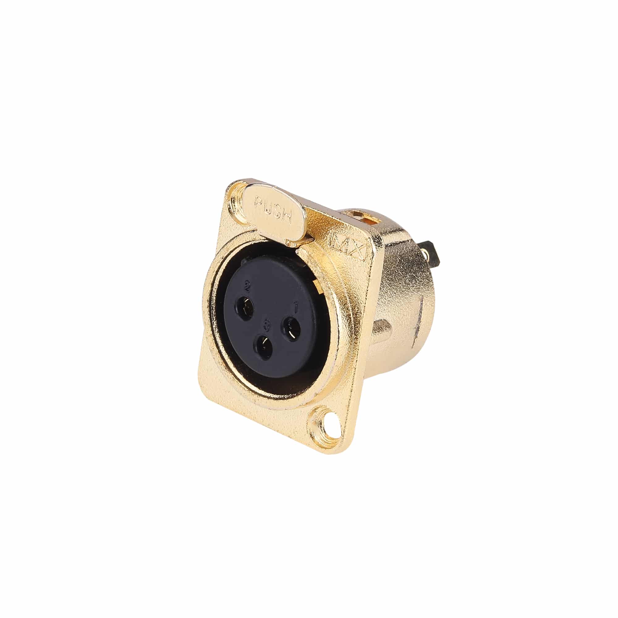 MX 3 PIN MIC FEMALE CONNECTOR XLR 24k GOLD PLATED PANEL MOUNTING - MX ...