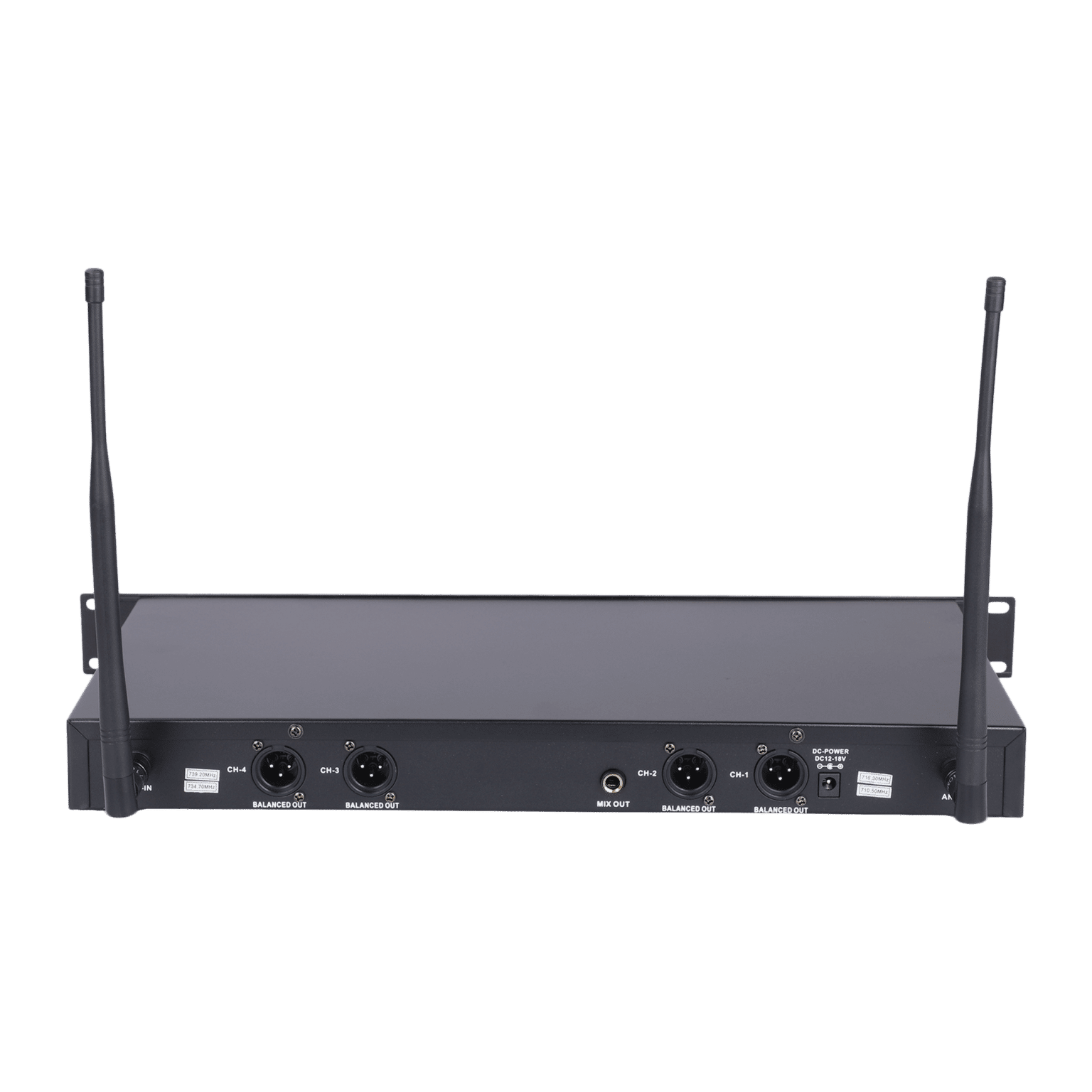 MX 4-Channel UHF Wireless Microphone System with 4 Handheld Mics, Fixed ...