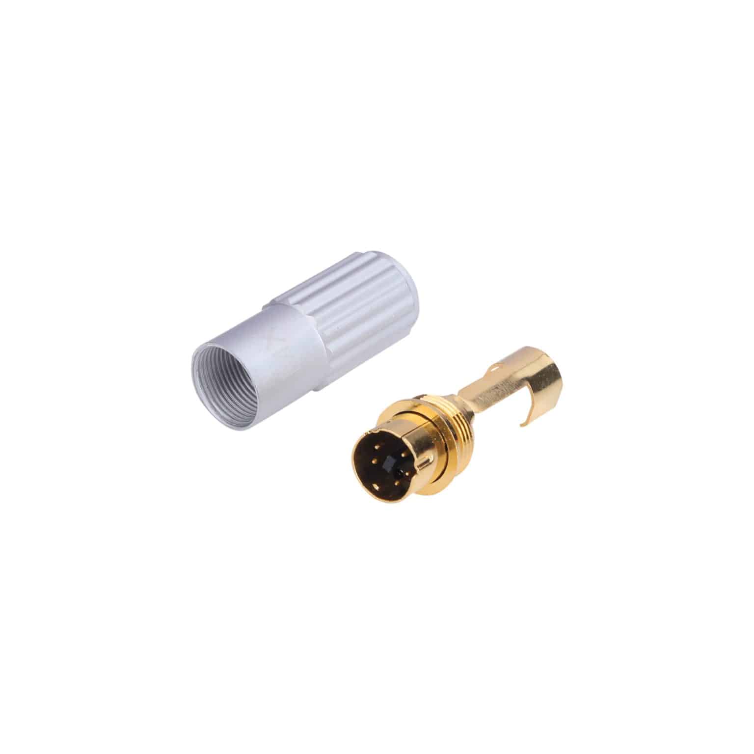 MX 5 PIN mini DIN male connector metal solder type(Gold plated) - MX ...