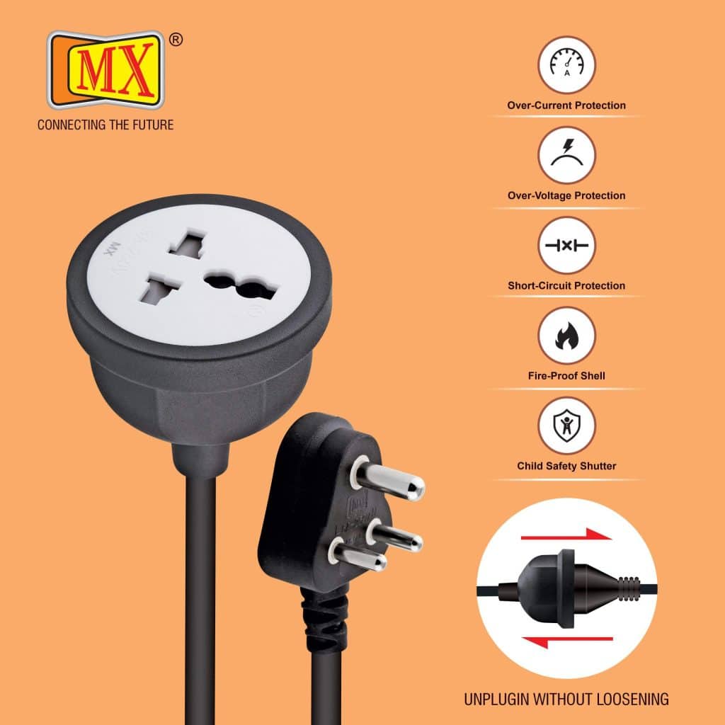 MX Extension Board with 20M Heavy Duty Long Wire Cord, Single Outlet ...