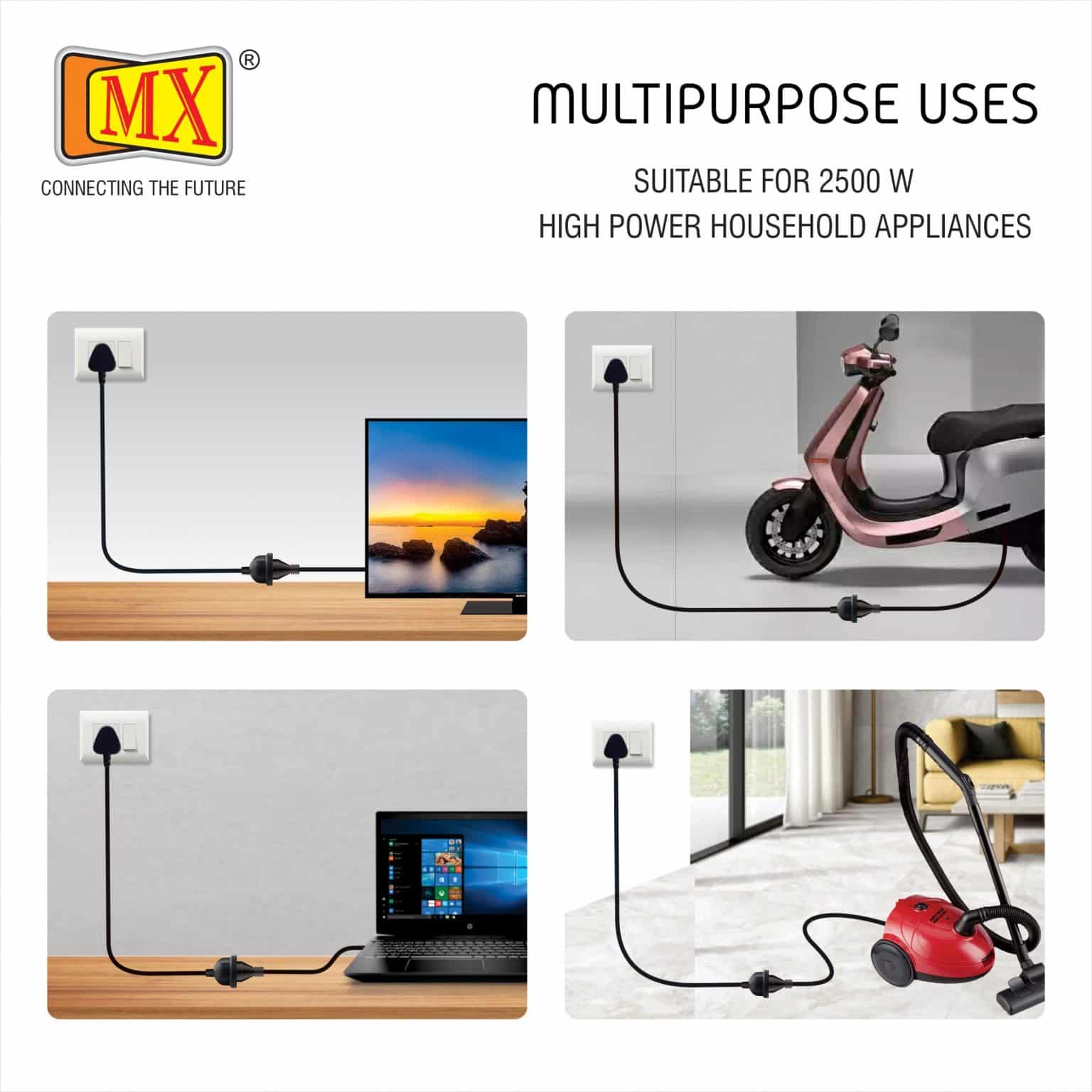 MX Extension Board with 10M Heavy Duty Long Wire Cord, Single Outlet ...