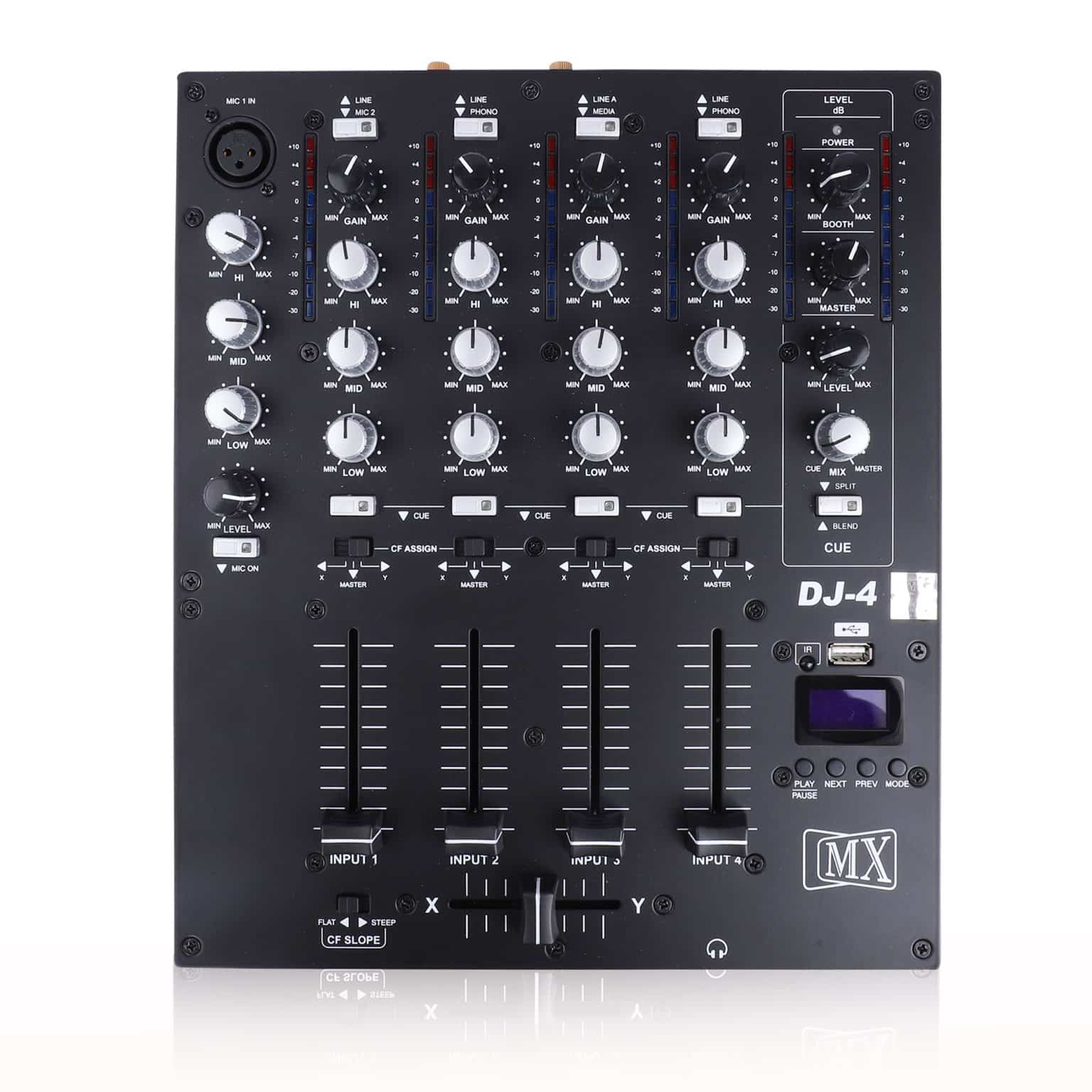 MX 4 Channel DJ Mixer - MX MDR Electronics