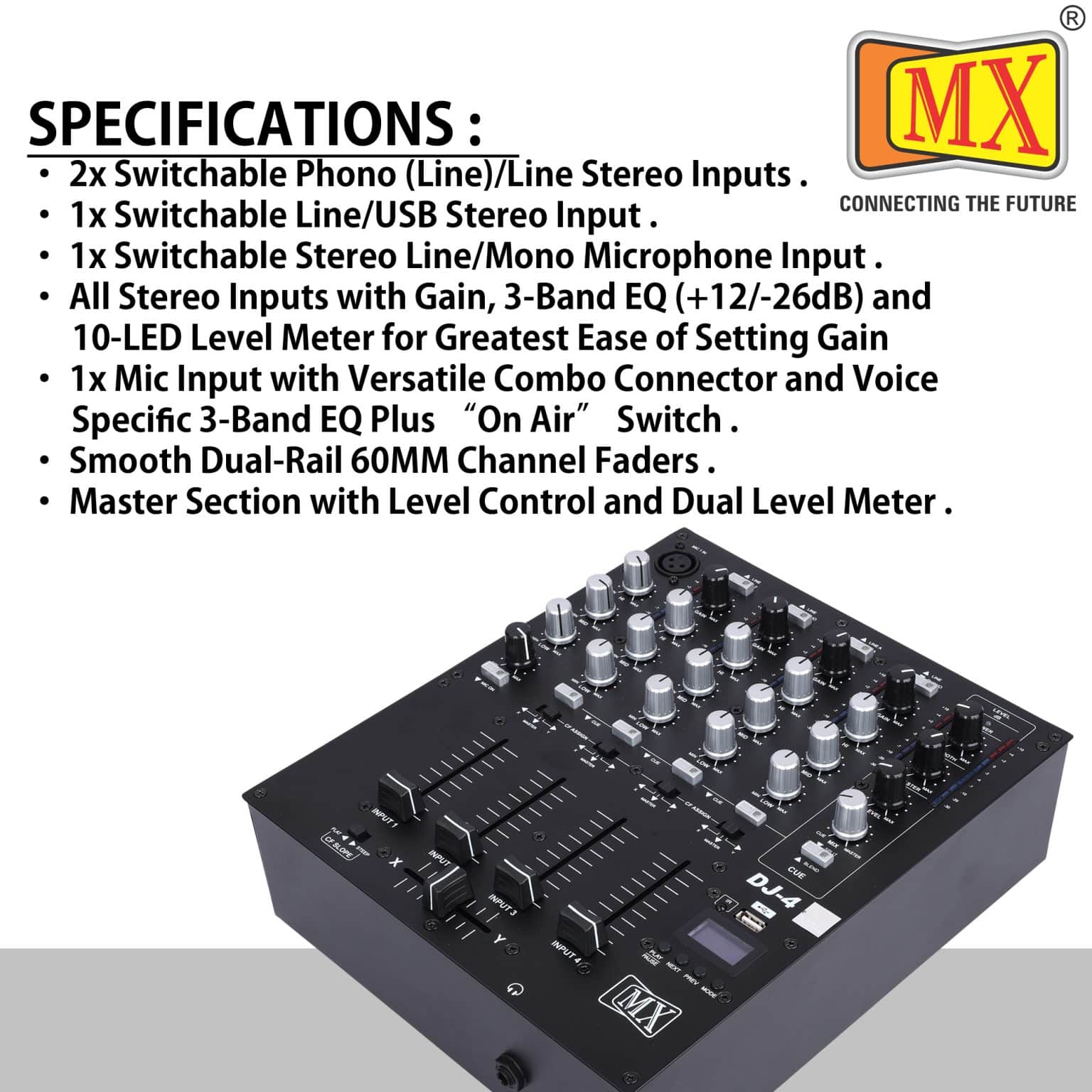 MX DJ controller Media Player with dual USB flash drives and a fully ...