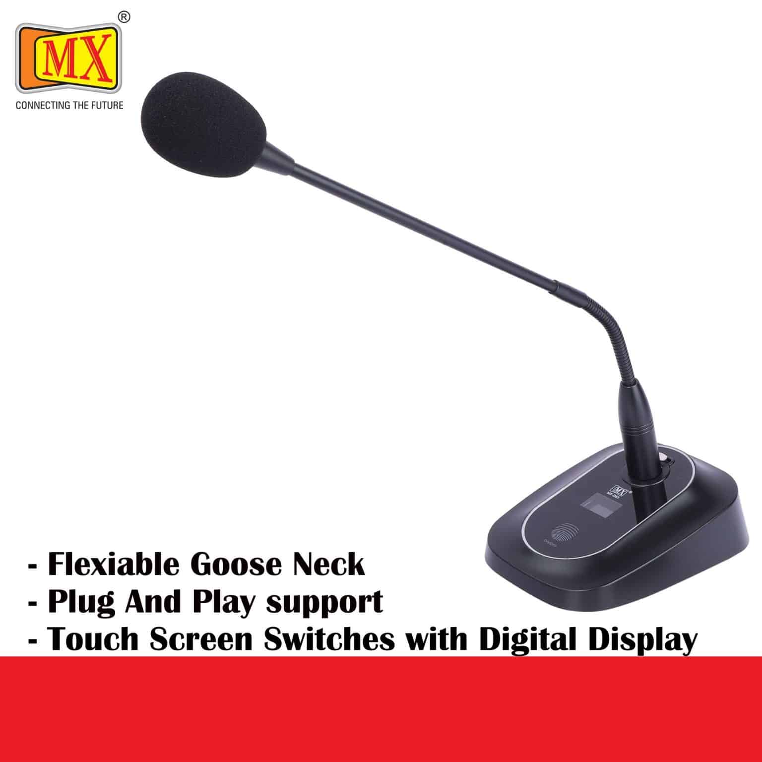 MX Professional Gooseneck Tabletop Conference Microphone with Touch ...
